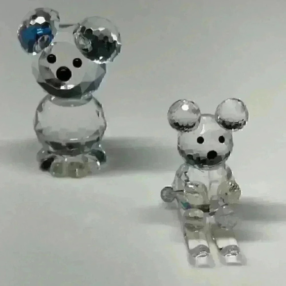 Source Unknown | Art | Set Of 2 Mini Vintage Crystal Bear Figurineski ...
